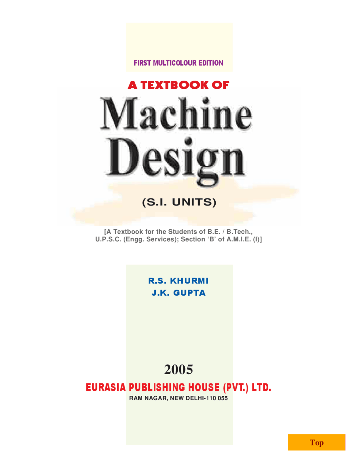 A Textbook of Machine Design SI Unit PDF Free Download - Chemical PDF