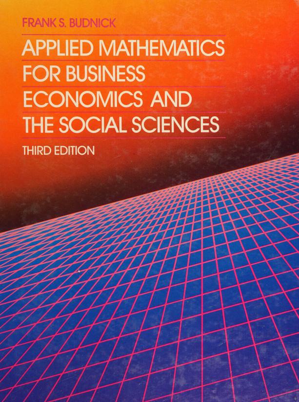 Master Applied Mathematics for Economics and Social Sciences Volume 3 ...